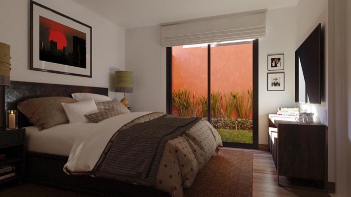 Render realista Mexico dormitorio - Scalable