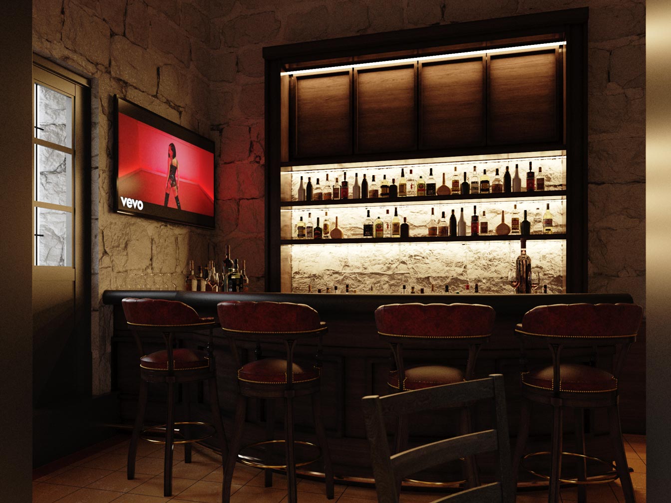 Render de barra de restaurante 2 - Scalable