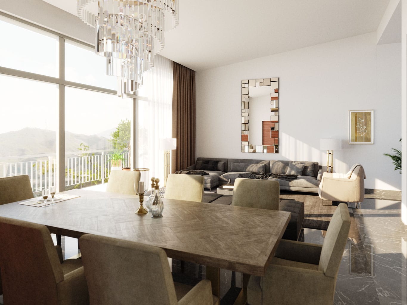Render arquitectura sala de casa en Monterrey Nuevo León 2 - Scalable